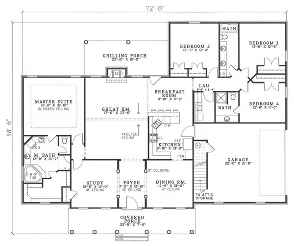 Plan 82127 | Cape Cod, Colonial, Country House with 4 Bed, 3 Bath, 2 Car