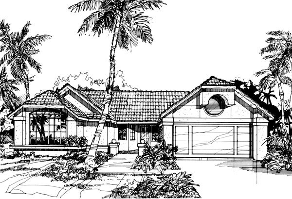 Plan 88437 | Florida House with 3 Bed, 2 Bath, 2 Car