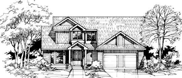 Plan 88438 | Traditional House with 2 Bed, 3 Bath, 2 Car