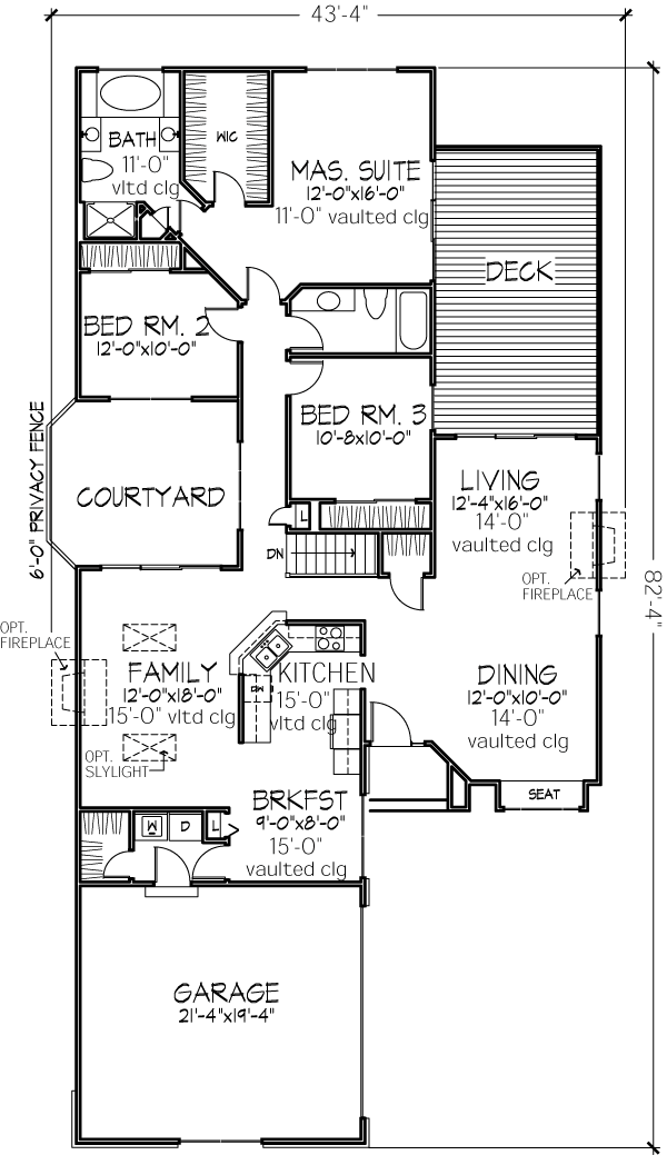 Plan 88467 | Ranch House with 3 Bed, 2 Bath, 2 Car