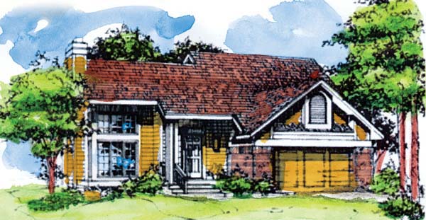 Plan 88498 | Contemporary House with 3 Bed, 2 Bath, 2 Car