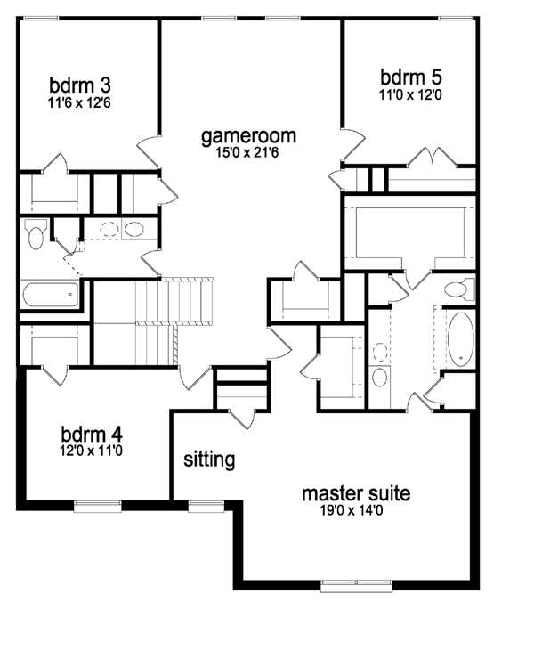 Plan 88699 | Traditional House with 5 Bed, 3 Bath, 2 Car