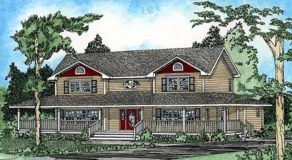 Plan 90860 | Country, Farmhouse House with 3 Bed, 3 Bath