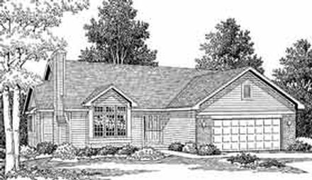 Plan 92052 | Country Style with 3 Bed, 3 Bath, 2 Car Garage