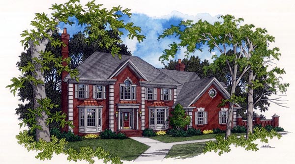 Plan 92412 | Colonial, European House with 4 Bed, 4 Bath