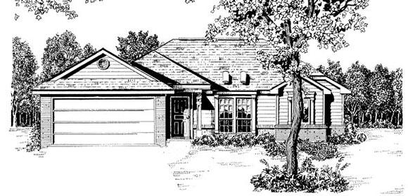Plan 96569 | Traditional Style with 2 Bed, 2 Bath, 2 Car Garage