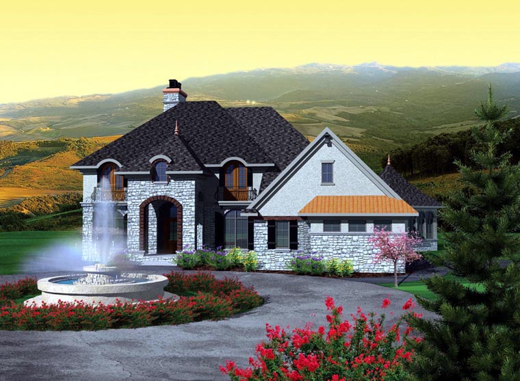 Plan 97124 | Traditional House with 4 Bed, 4 Bath, 3 Car