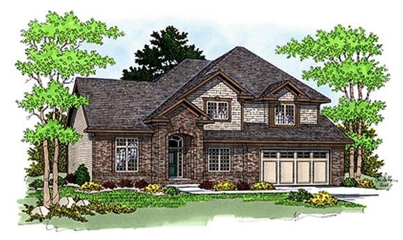 Plan 97349 | Traditional House with 4 Bed, 3 Bath, 2 Car