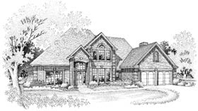 Plan 98523 | European House with 4 Bed, 3 Bath, 2 Car
