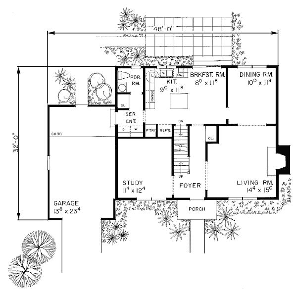 Plan 99253 | Country Style with 3 Bed, 3 Bath, 1 Car Garage